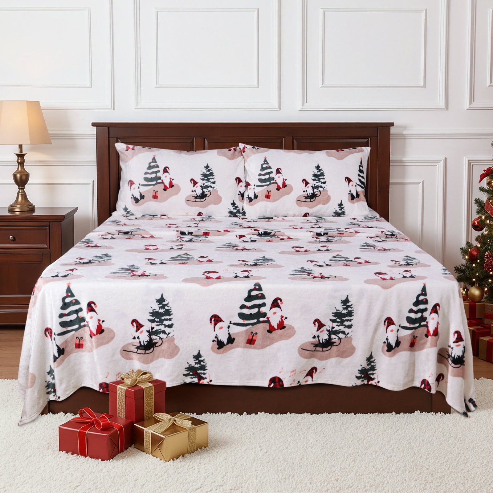 Click here for Gogreen Queen Flannel Christmas Sheet Set 3-Piece... prices