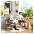Outdoor Glider Bench 2-Person, Patio Swing Loveseat with Table, Steel ...