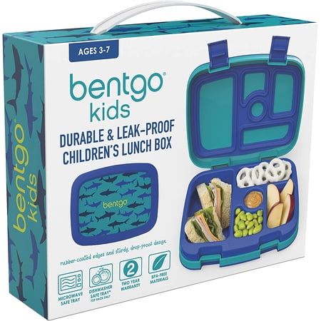 Bentgo Kids Prints (Sharks) - Leak-Proof, 5-Compartment Bento-Style ...