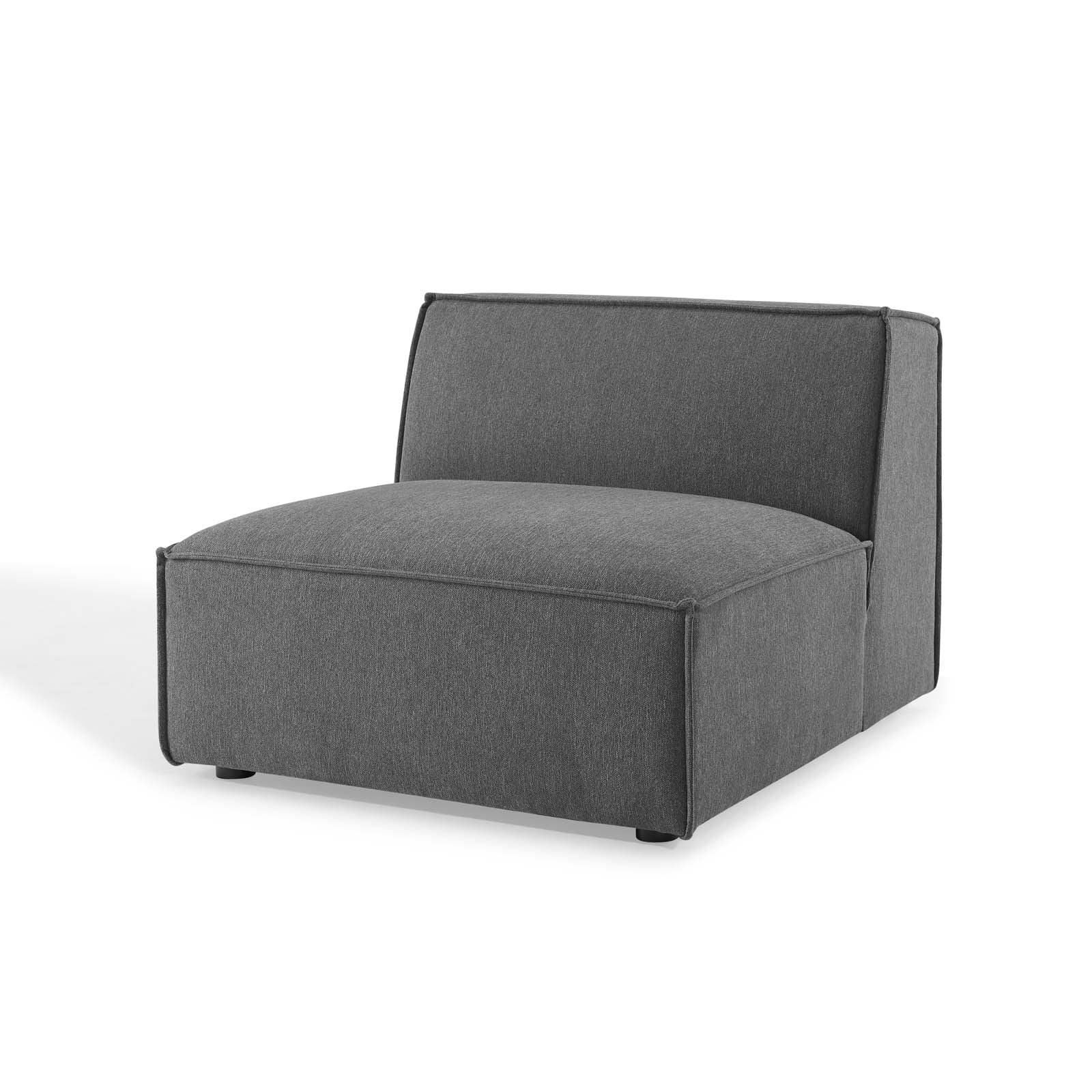 Sofa Middle Chair, Fabric, Dark Grey Gray, Modern Contemporary Urban ...