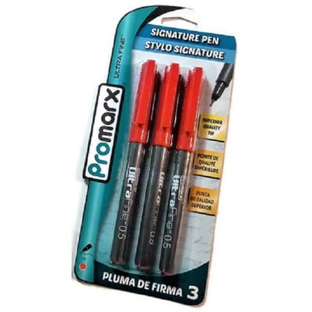 Promax Ultra fine 0.5 Signature Pen, Red Ink, 3 pack | Walmart Canada