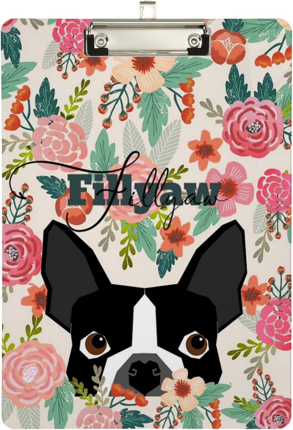KXMDXA Rose Flowers Corgi Dog Clipboard Hardboard Wood Nursing Clip ...
