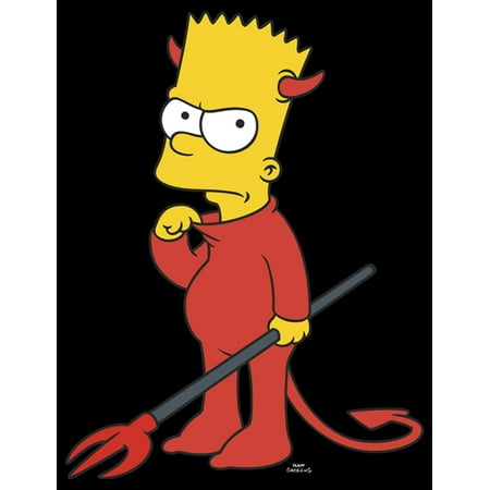 The Simpsons - Men's The Simpsons Devil Bart Graphic Tee Black 3X Large ...