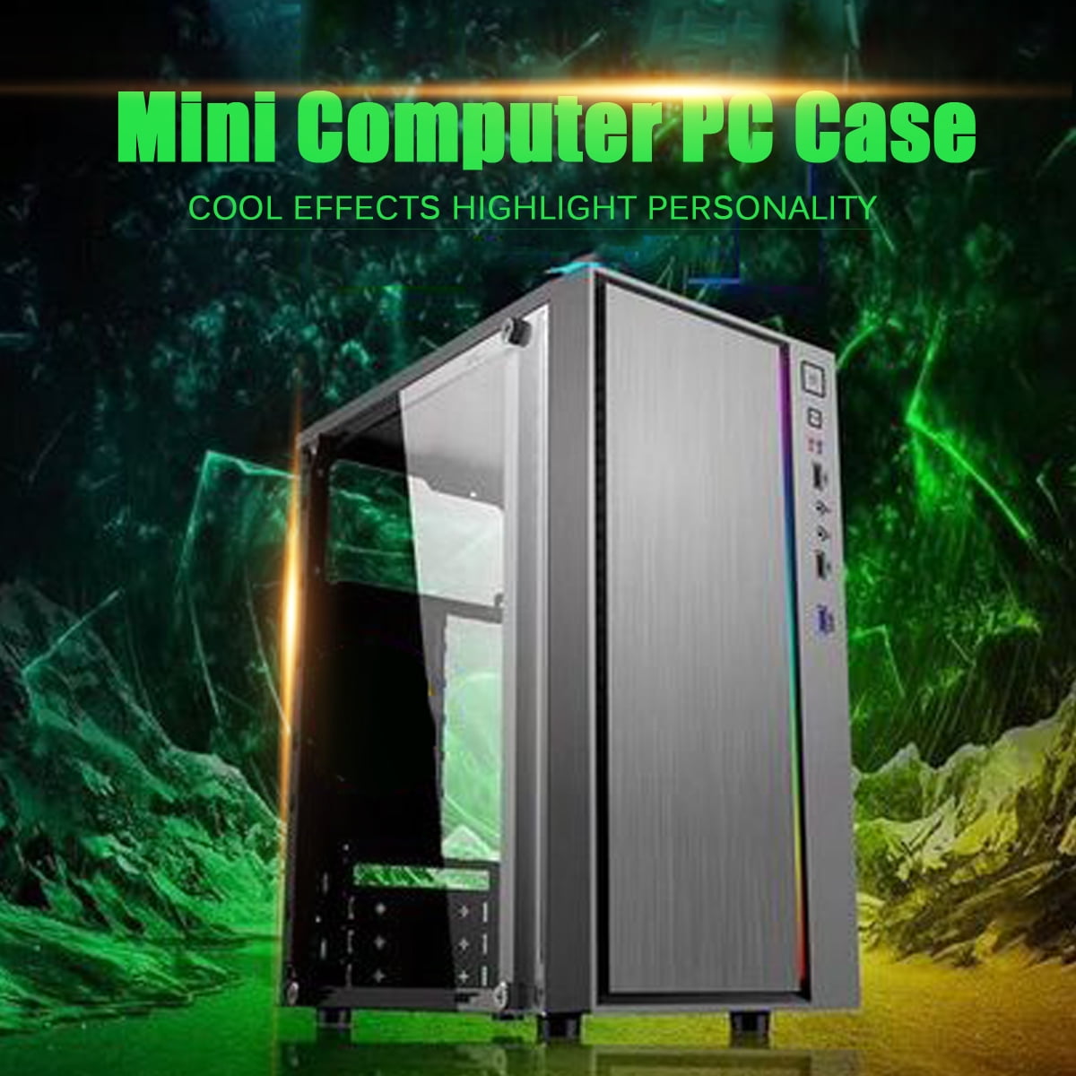 M-ATX / Mini ATX Computer Gaming PC Case Acrylic Tempered Glass USB3.0 ...