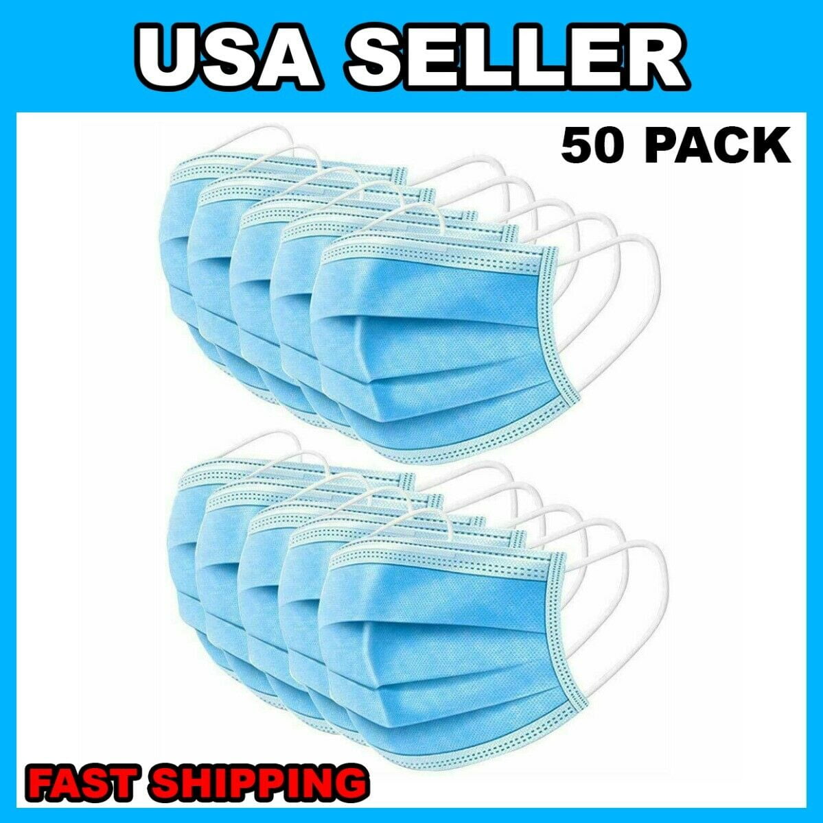 50pcs Face Mask, Three-layer Mask - Walmart.com
