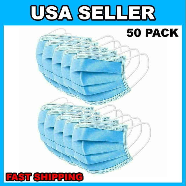 50pcs Face Mask, Three-layer Mask - Walmart.com