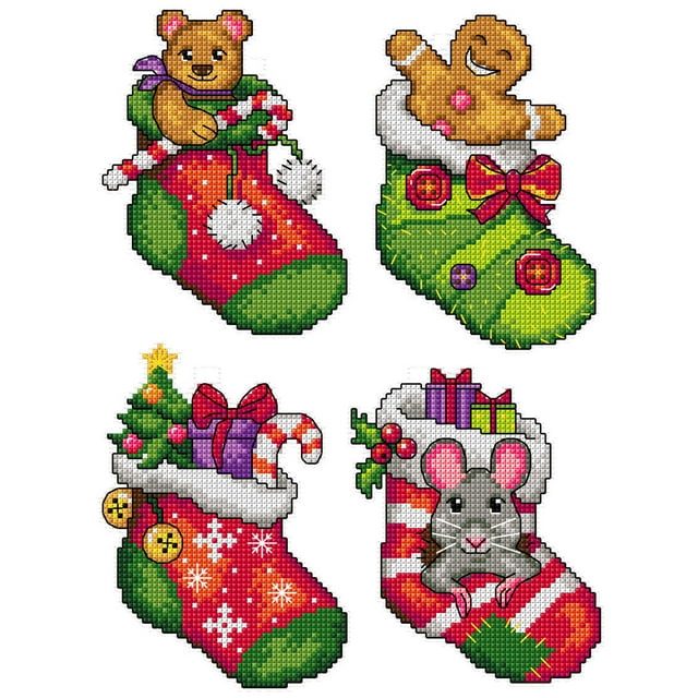 Christmas stockings 150CS Counted Cross-Stitch Kit - Walmart.com