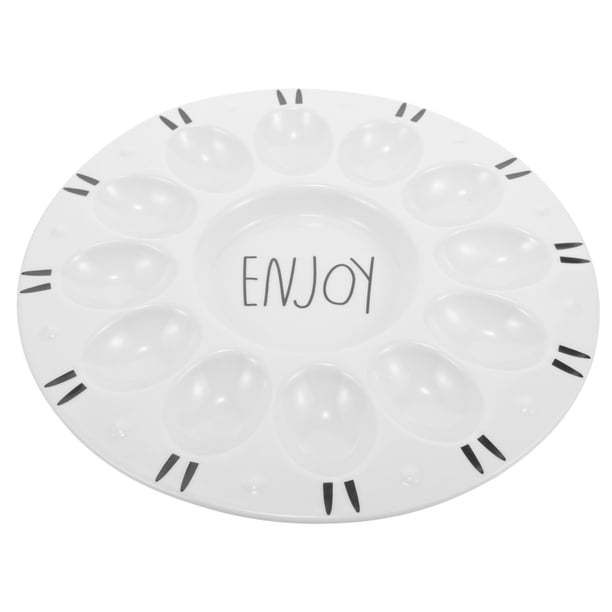 Egg Platter Ceramic Deviled Egg Tray Catering Platter Eggs Serving Tray ...