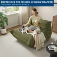 Yeshouse Deep Green Caterpillar Bean Bag Sofa, Plush Sponge Floor Chair ...