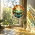 Autumn Maple Lake Suncatcher,Round Acrylic Puzzles Window Hanging ...