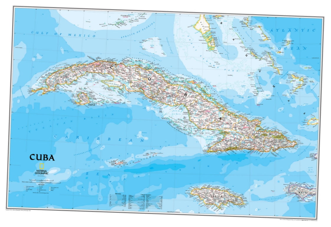 Cuba Map Poster 27Inx40In Poster 27x40 Unframed, Age: Adults, Rectangle ...