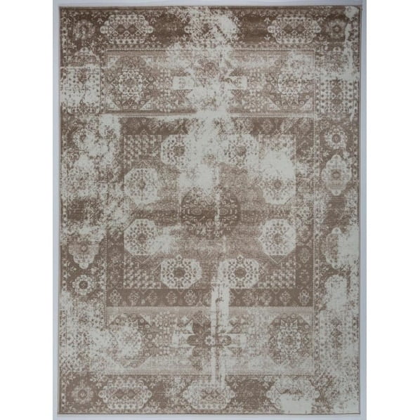 Antep Rugs Zeugma Collection 296 Vintage Area Rug Brown Cream 5'3" X 7 ...