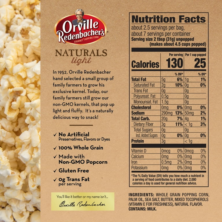 Orville Redenbacher Extra Butter Popcorn Nutrition Facts at James ...
