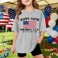 Byoo Little Girls T-Shirt Happy 250Th Birthday Usa Flag Print Short ...