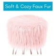 TiaGOC Faux Fur Vanity Stool Chair - Soft Furry Compact Padded Seat ...
