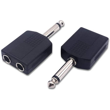 6.35mm (1/4 Inch) TRS Male Plug to Two TRS 6.35mm (1/4 Inch) Female ...