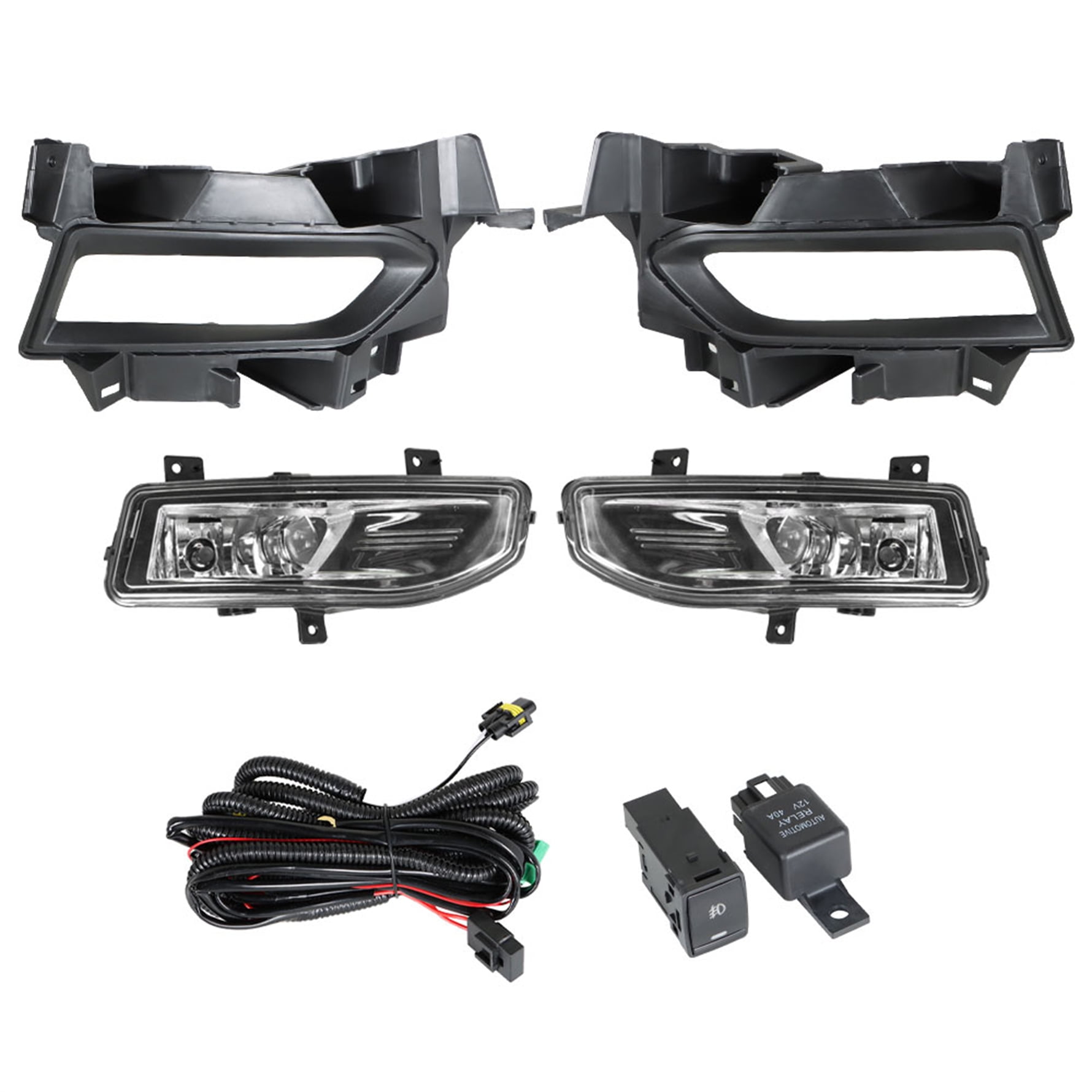 LABLT Pair Chrome Bumper Fog Lights Lamp W/Bezel+Harness for 2020 2021 ...