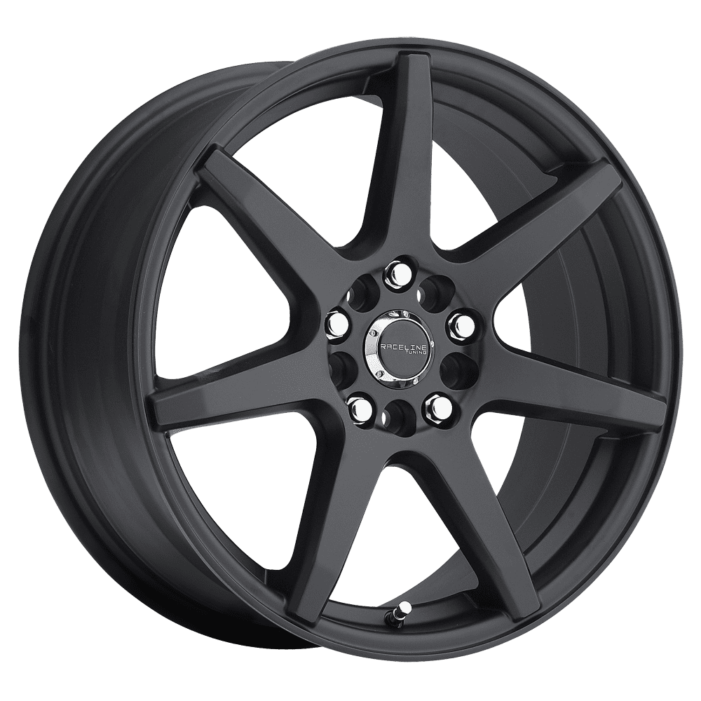 Raceline 131B-EVO 16" Cast Aluminum Wheel, EVO BLACK 16X7 5X108/5X114.3 ...