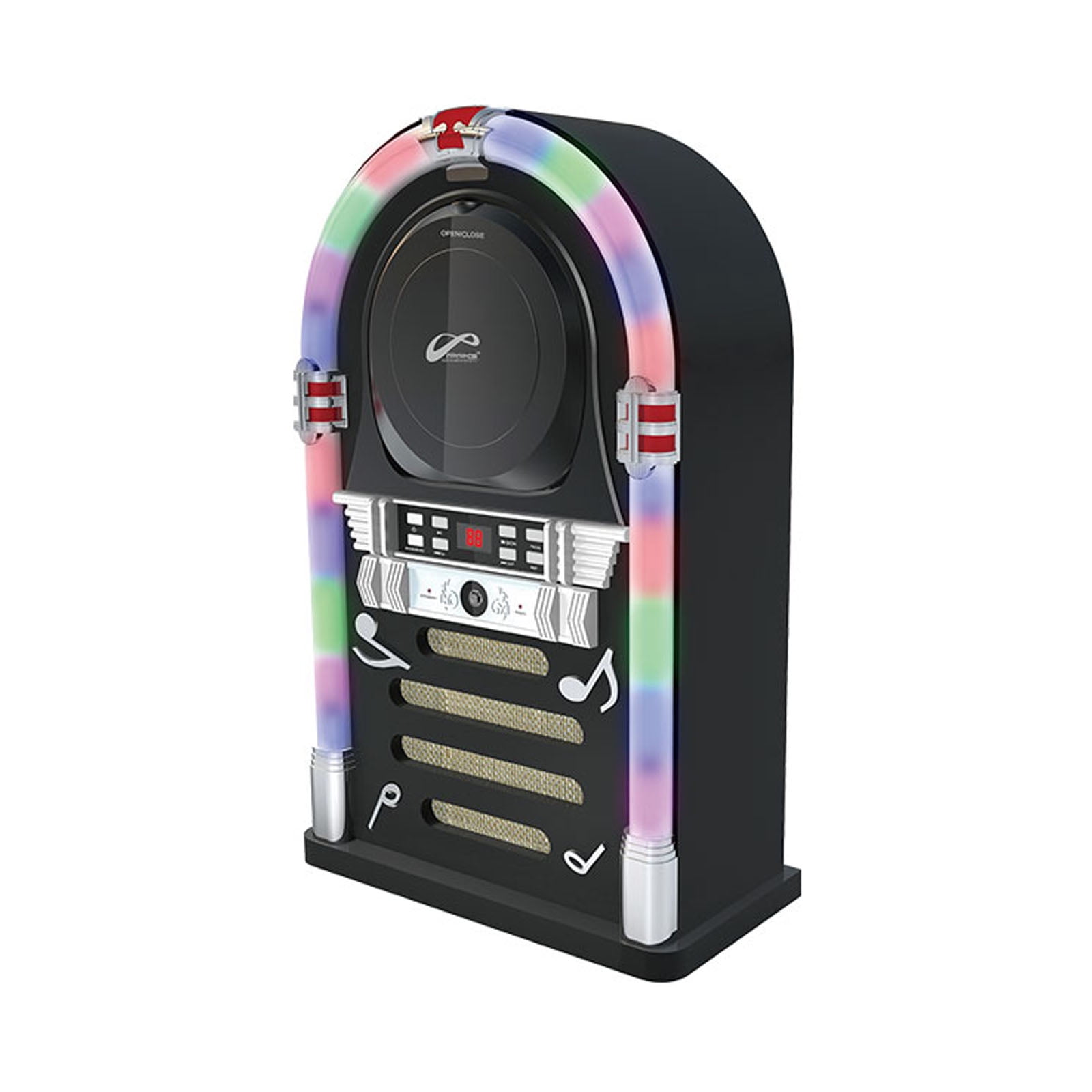 Bluetooth/CD Jukebox with LED Neon Lights - Black - Walmart.com