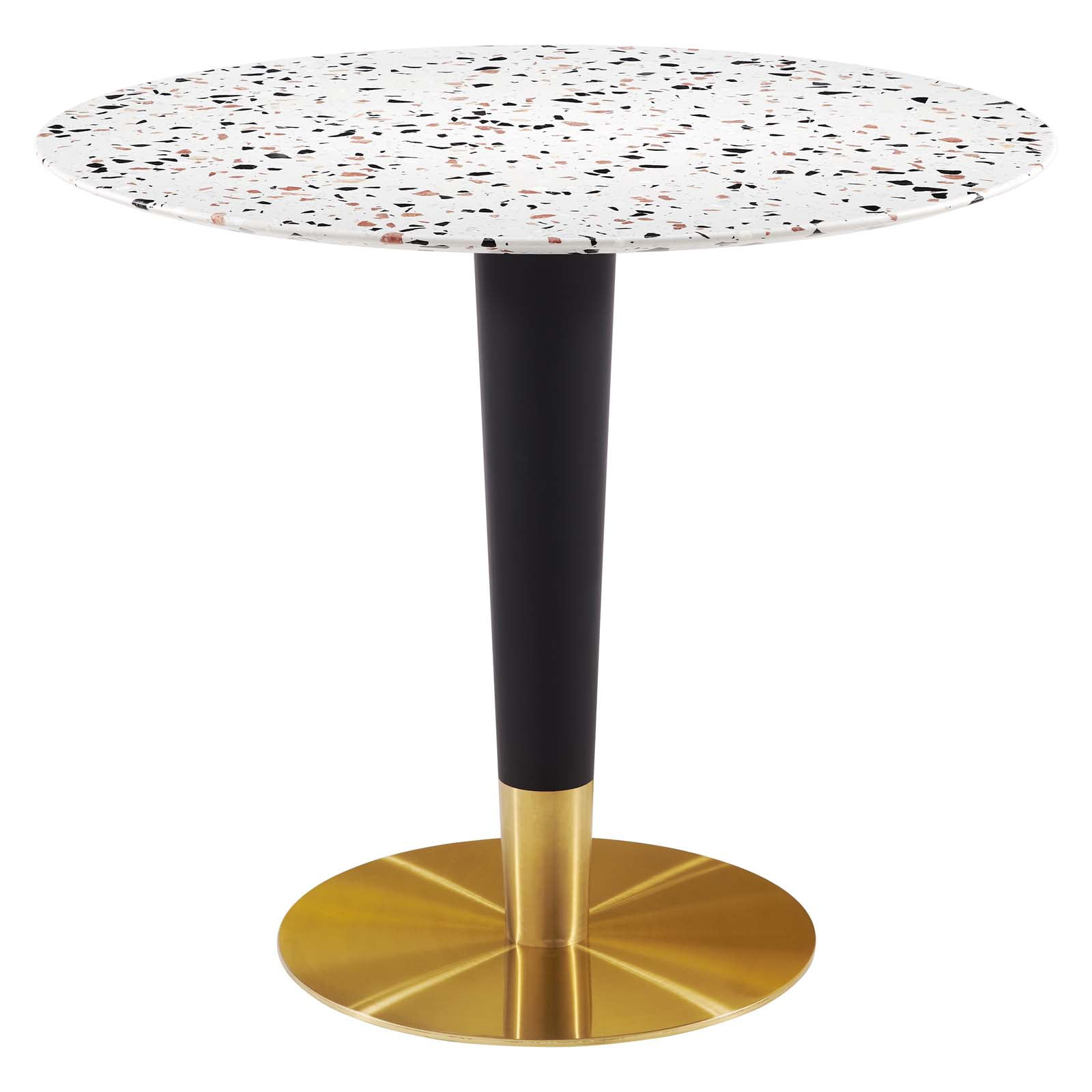 36 inch Dining Table, Round, White Gold, Wood, Metal Steel, Modern ...