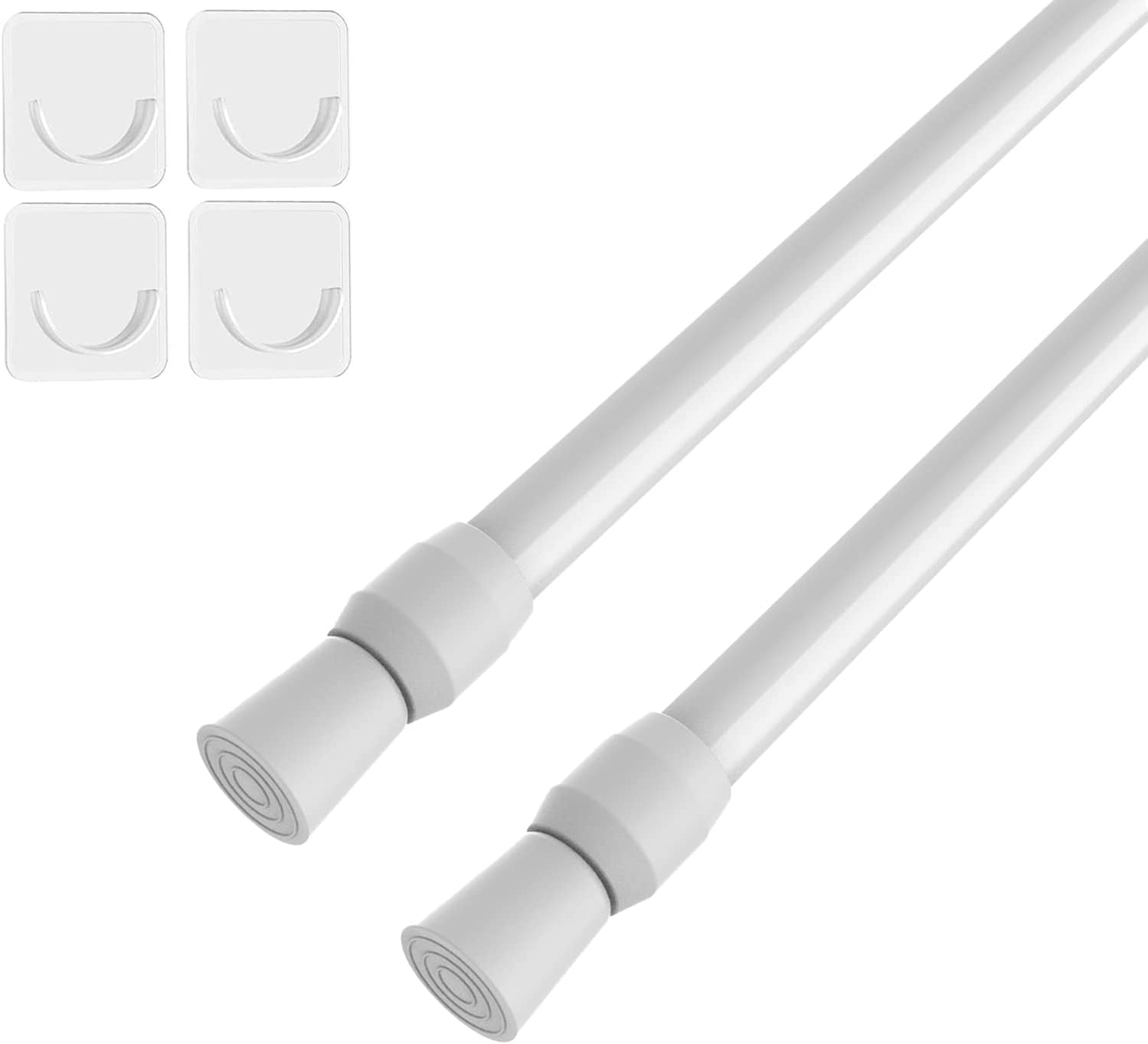 2 Pack Spring Tension Curtain Rod Adjustable 28-43 Inches, 5/8 ...