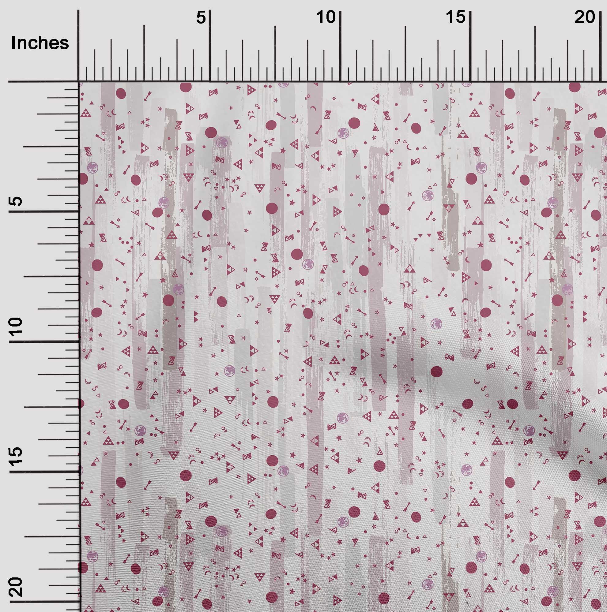 oneOone Cotton Poplin White Fabric Geometric Texture Sewing Material ...