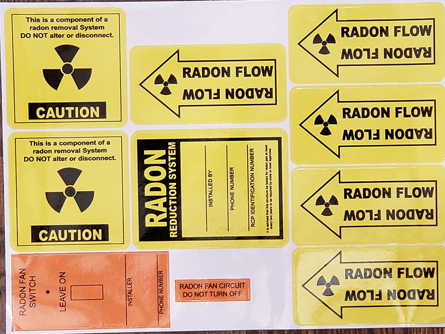 Radon Vent Sticker-ONE (1) Sheet (ref-2201) - Walmart.com