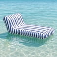 Striped Inflatable Pool Lounge Chair Floating Water Recliner with ...