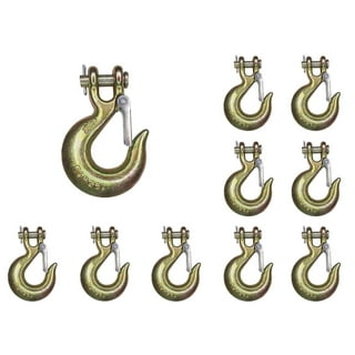 2 Pack Heavy Duty G70 5/16" Clevis Slip Hook w/ Safety Latch Flatbed ...