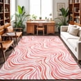Abstract Pink Waves Area Rugs 3x5ft Art Boho Marble Swirls Rhythmic ...