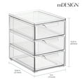 mDesign Plastic 3 Drawer Stackable Organizer for Bathroom Storage, 4 ...