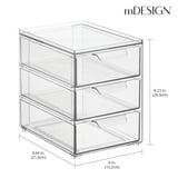 mDesign Plastic 3 Drawer Stackable Organizer for Bathroom Storage, 4 ...
