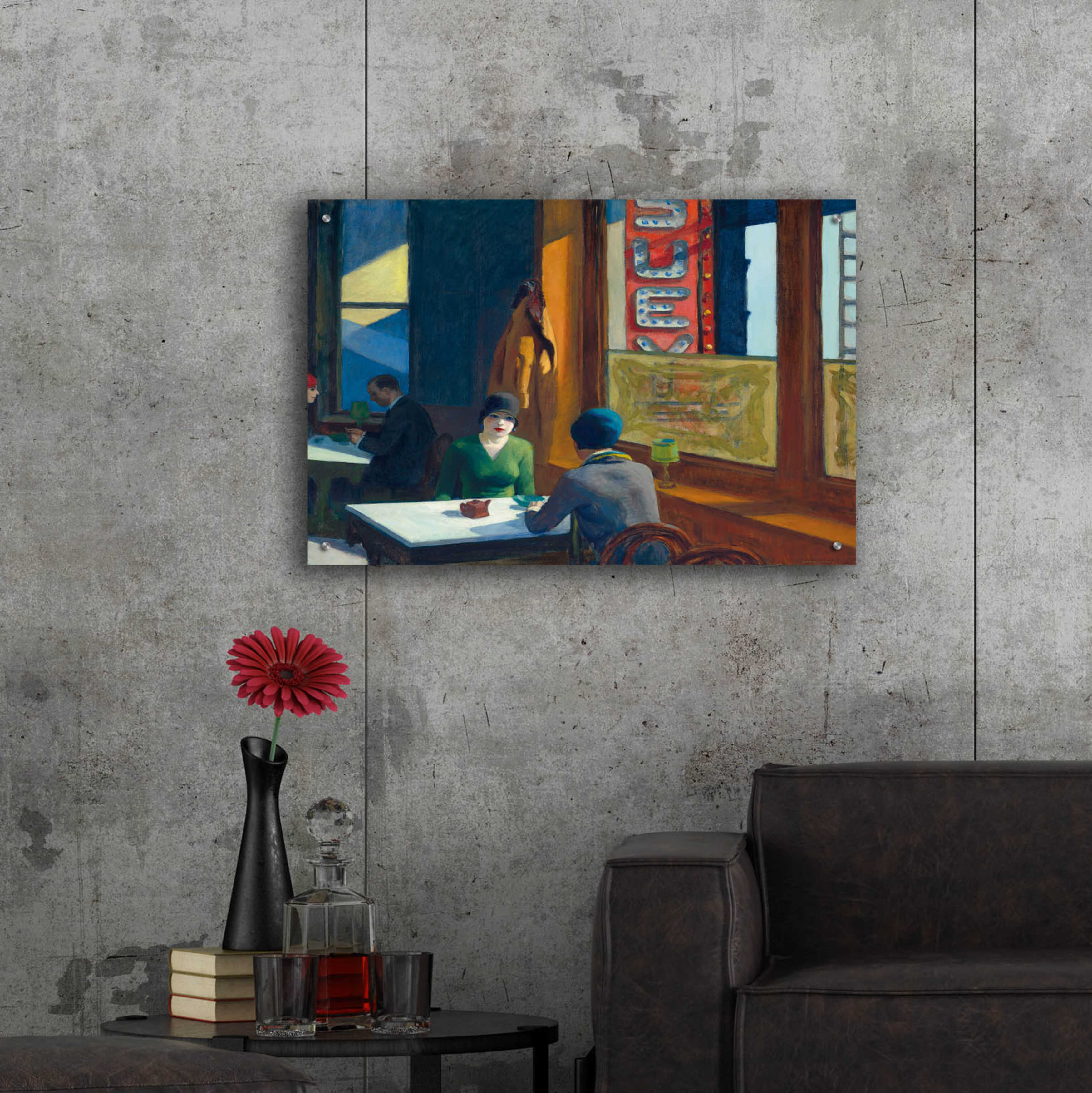 Epic Art 'Chop Suey' by Edward Hopper, Acrylic Glass Wall Art, 36"x24 ...