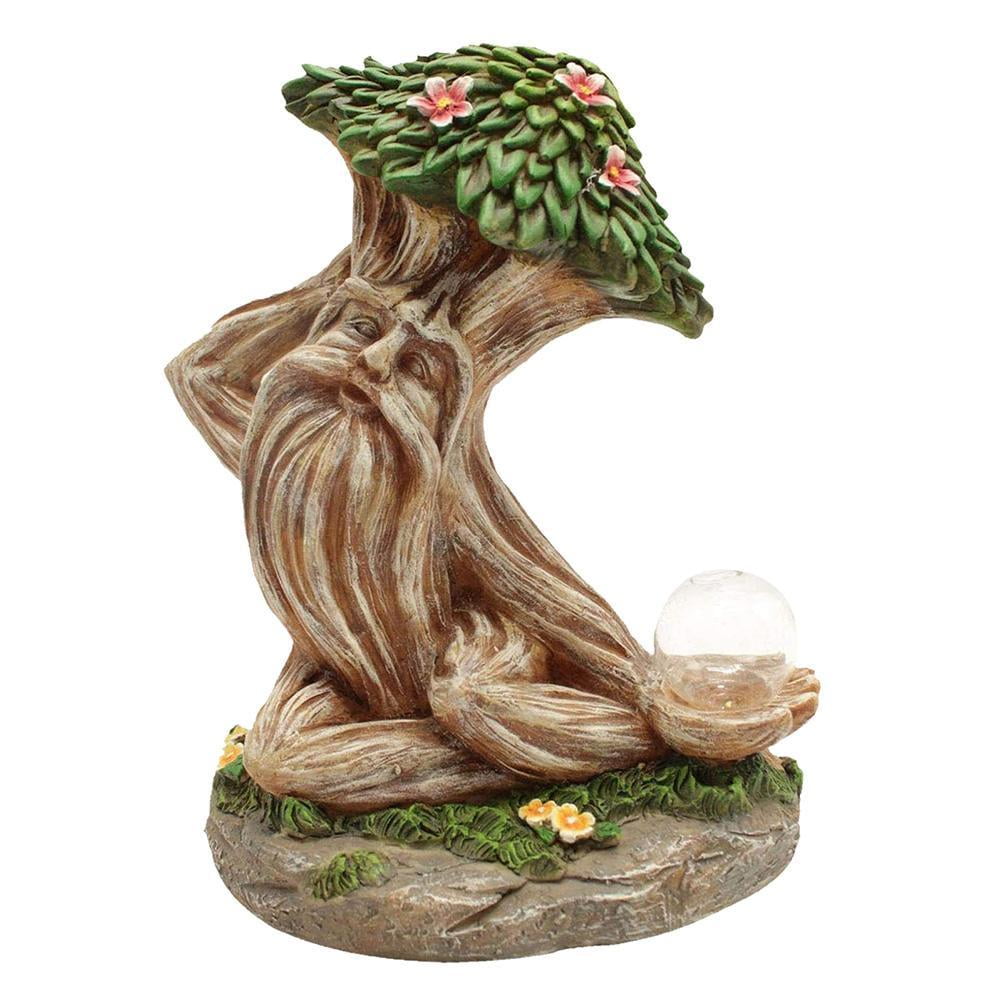 Valatala Solar Garden Tree Man Statue Resin Tree Figurine with Solar ...