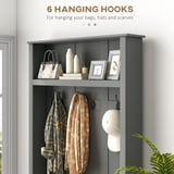 HOMCOM Hall Tree, Entryway Bench w/ Coat Rack, Shoe Cabinet, Gray ...