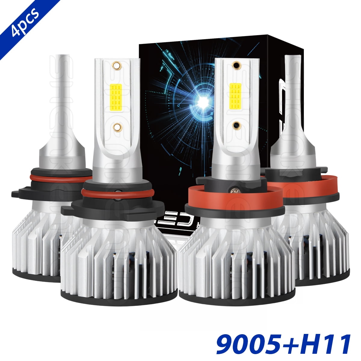 OBNDVU For Toyota Sienna 2011-2020 Combo 9005 High Beam + H11 Low Beam LED Headlight Bulbs Kit ...