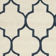 SAFAVIEH Cambridge Kevin Geometric Wool Area Rug, Ivory/Navy, 9' x 12 ...