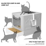 WiseWater Large Foldable Cat Litter Box, Top Entry, Grey, with Lid and ...