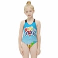 Girls Number Cartoon Show Block One Piece Swimsuits Bathing Suits Cross ...