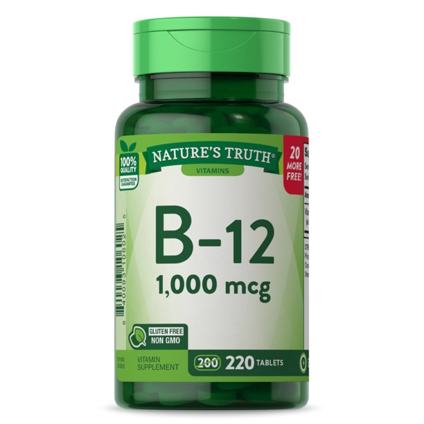 B12 Vitamin Tablets | 1000 mcg | 220 Count | Non-GMO & Gluten Free | by ...