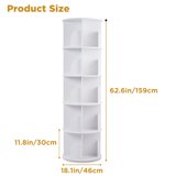 Free Shipping! Qunbio 5 Tier Rotating Bookshelf, 360 Degrees Revolving ...