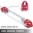 VEVOR 7700LBS Twin Sheave Block & Tackle with 35KN Double Braid Rope ...