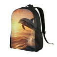 Cauagu Sunset Dancing Dolphin A Print Backpacks,Travel Daypack Casual ...