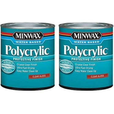 Minwax 65555 Water Based Polycrylic Protective Finish, 1 Qt, Clear ...