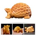 NUOLUX Wood Carving Turtle Figurine Khaki Wood Decor for Car Party and ...