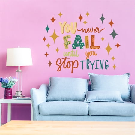 WREESH Colorful English Motivational Slogan Wall Sticker Home Room ...