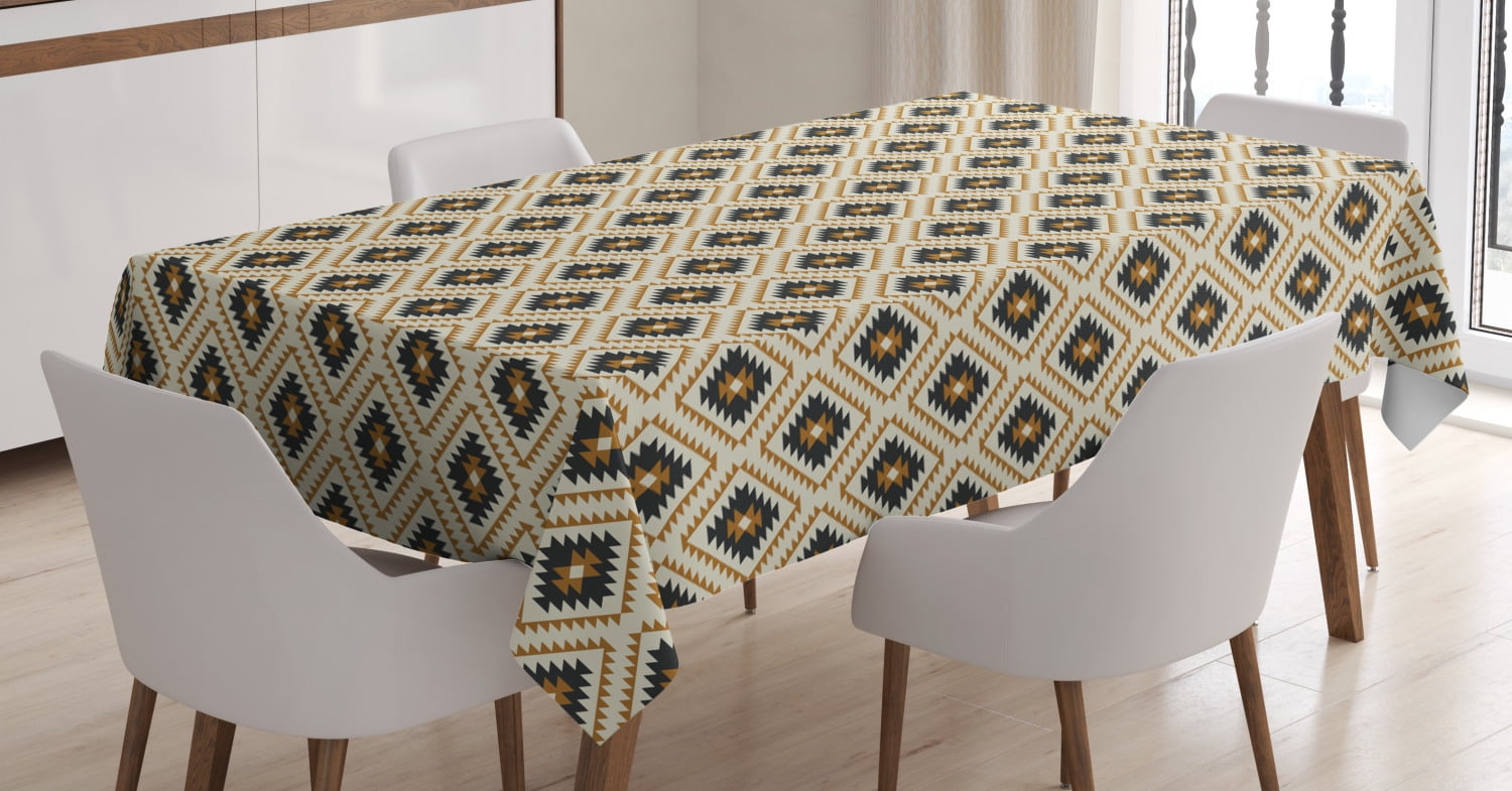 Ambesonne Aztec Tablecloth Rectangular Table Cover, Boho Mexican ...