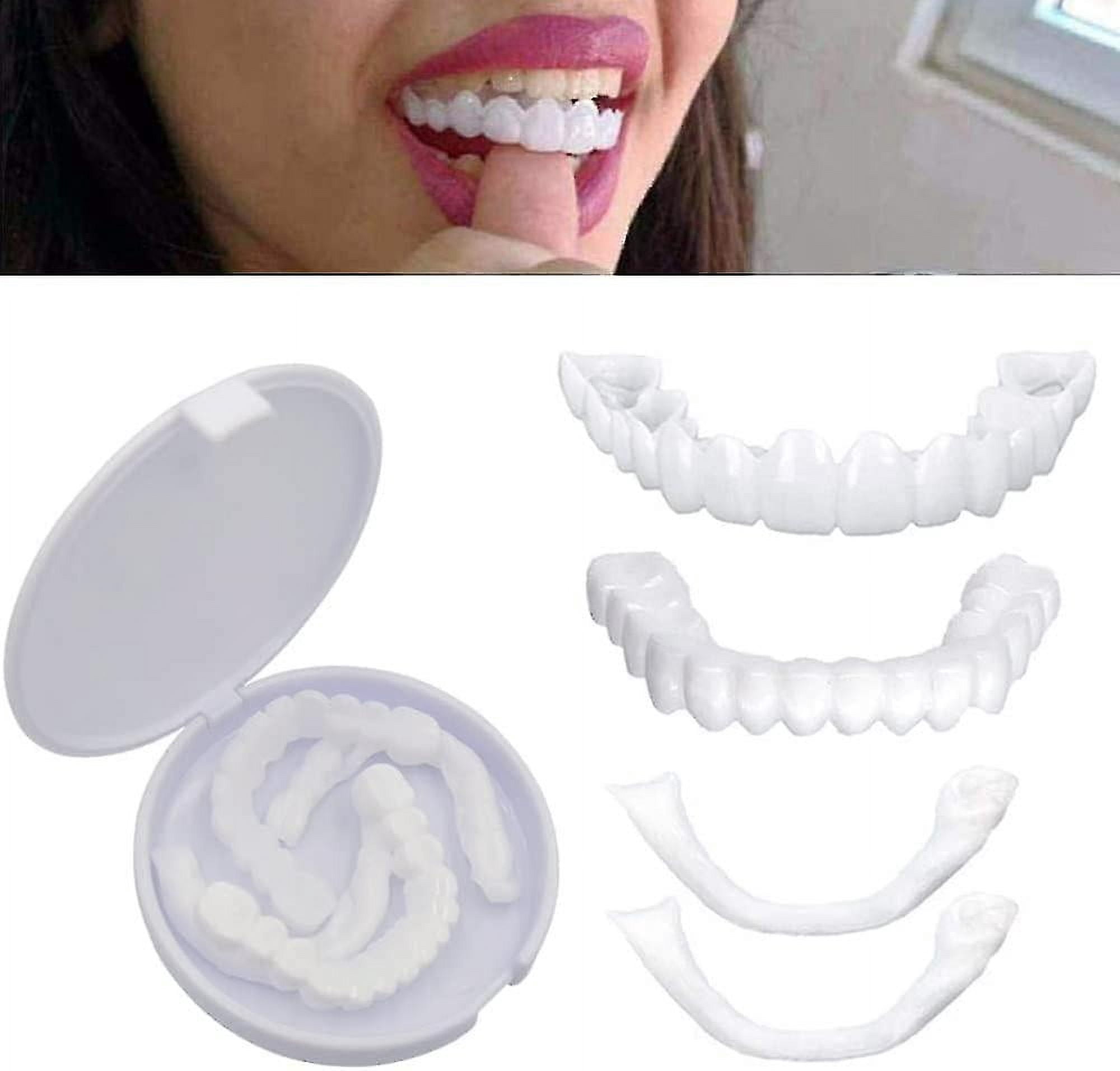 Smile Snap On False Teeth Dental Veneers Denture UK Tooth Cover Upper ...