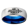 Air Force 8MM Matte Dome Gray and Blue Tungsten Promised Ring - Walmart.com