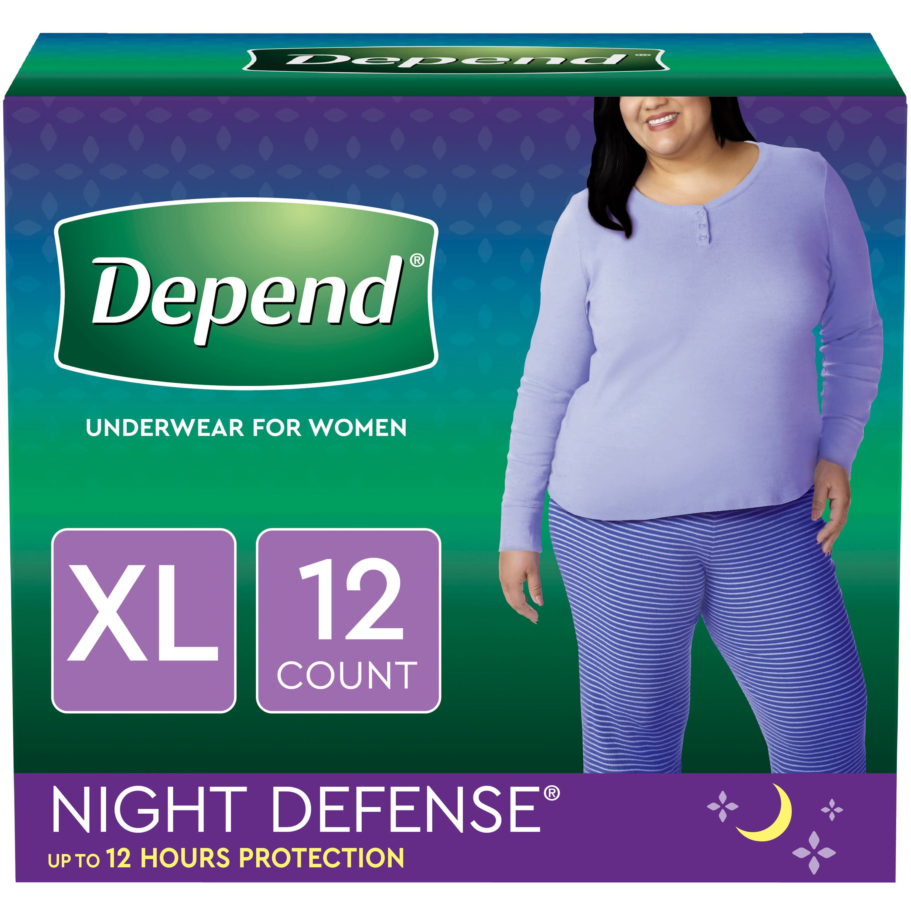 Depend Night Defense Incontinence Underwear for Women, Overnight, Extra ...